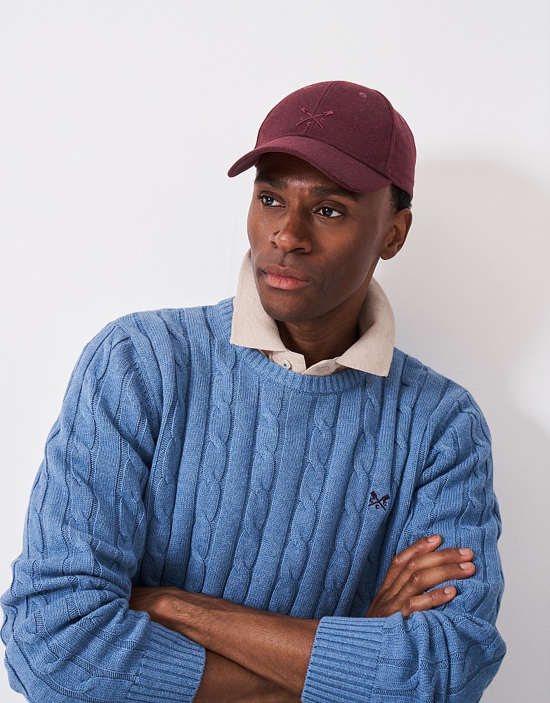 Men's Wool Blend Crew Cap in Burgundy from Crew Clothing Company