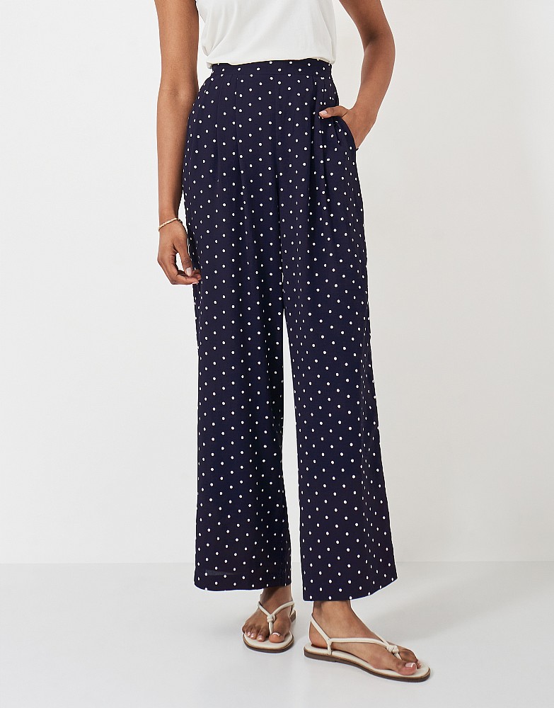 Women's Wide Leg Print Trousers from Crew Clothing Company
