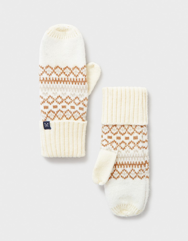 Fairisle Mittens in Oatmeal
