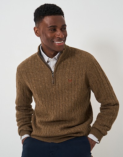 Men's Cable Knit Jumpers & Sweaters | Crew Clothing